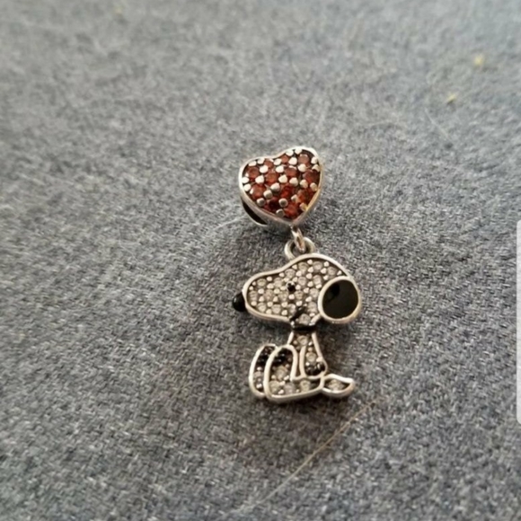 Peanuts | Jewelry | Sterling Silver Cz Snoopy Peanuts Dangle Charm ...
